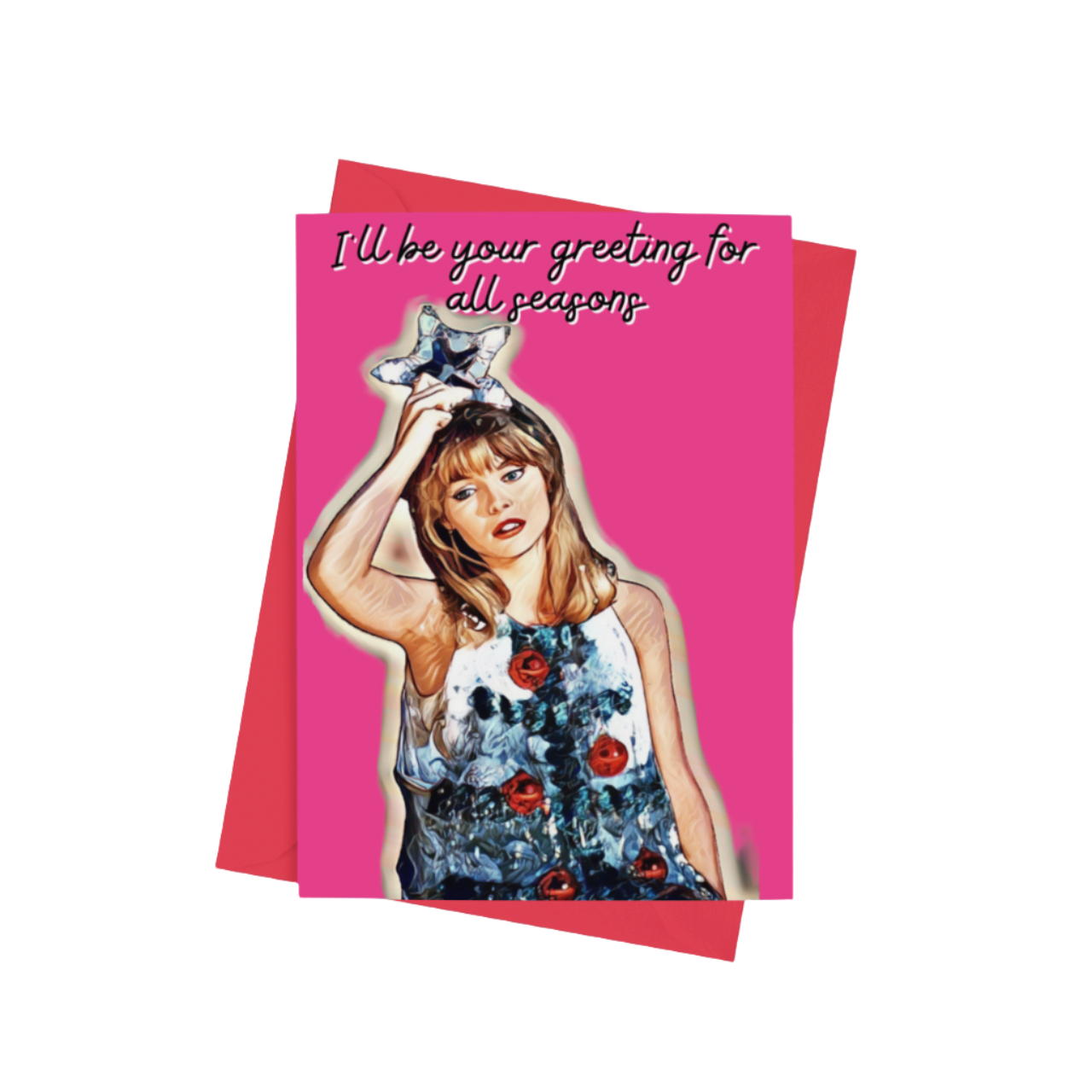 Grease 2 Christmas Card | Stephanie Zinone in Tree Outfit | Funny A5 ...