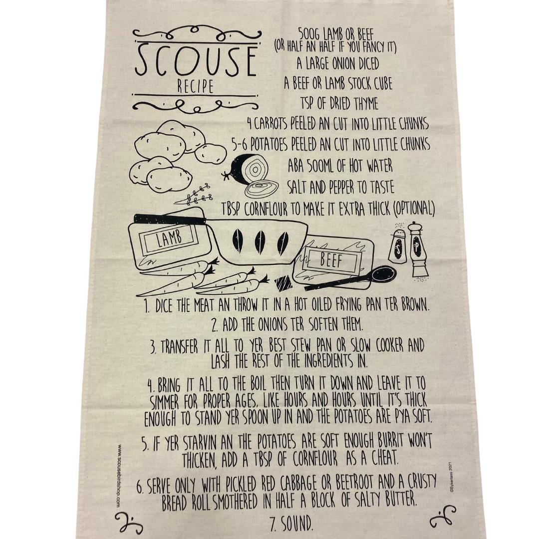 Scouse Recipe Tea Towel - Get A Pan Of Scouse Down Yer | Unique Scouse ...